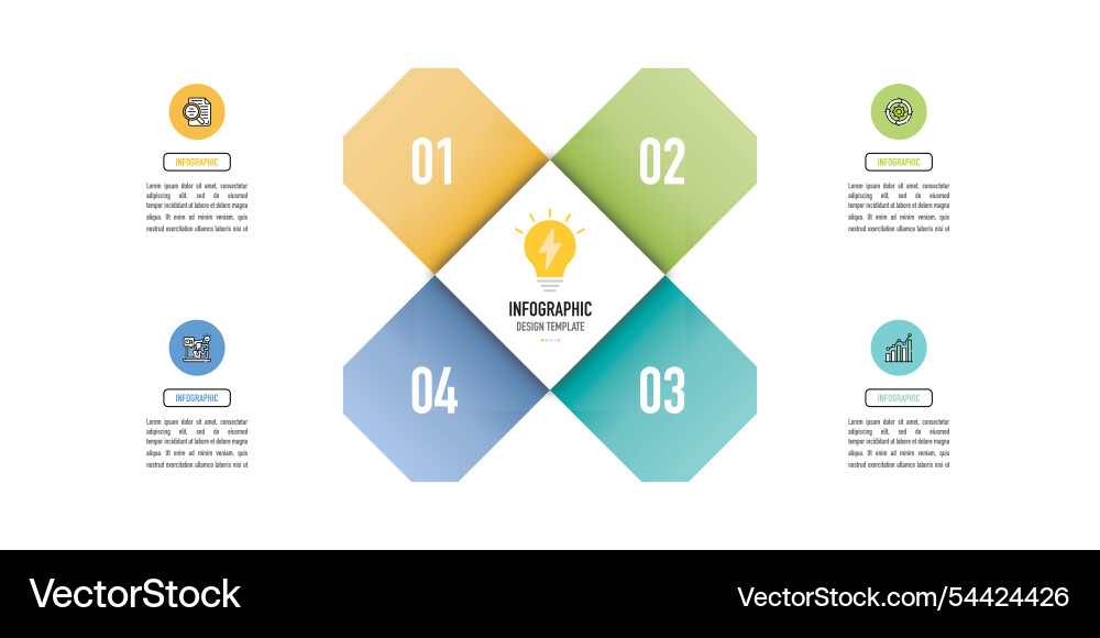 Rectangular infographic for business presentation Vector Image