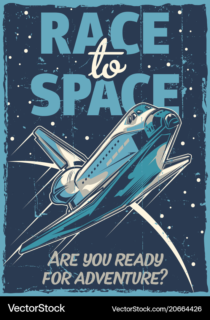 Retro Space Adventure Poster Royalty Free Vector Image