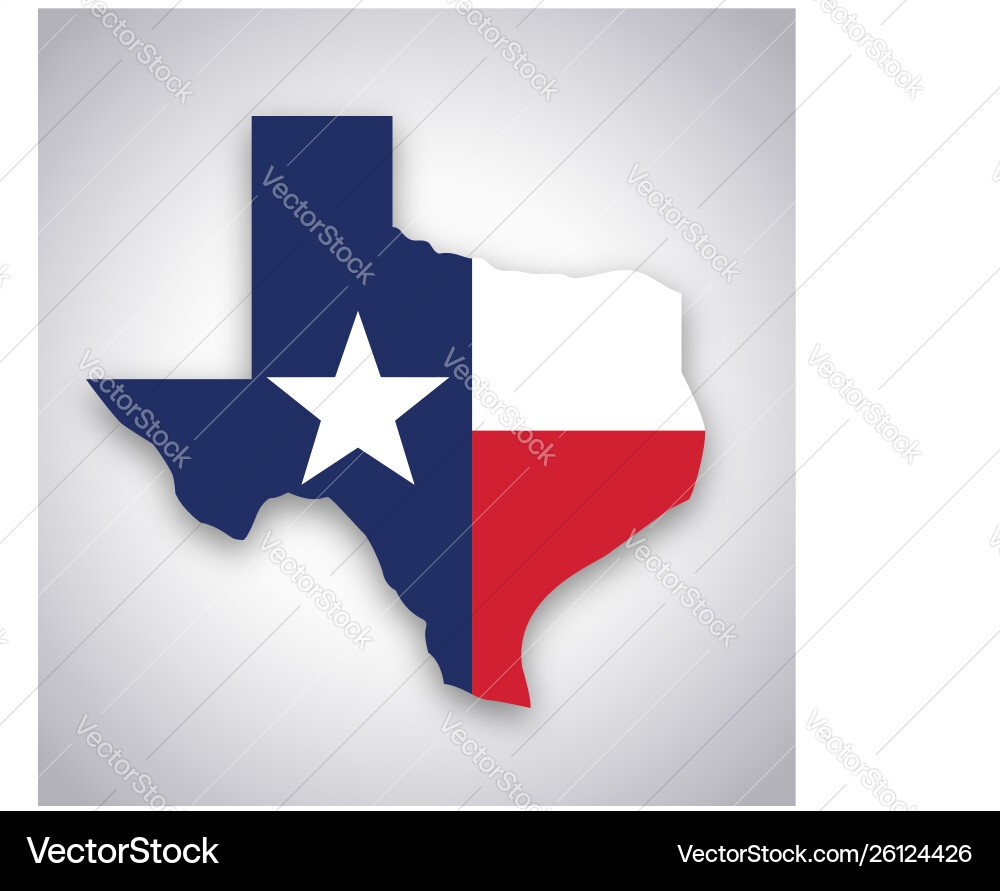 Texas tx state flag map Royalty Free Vector Image
