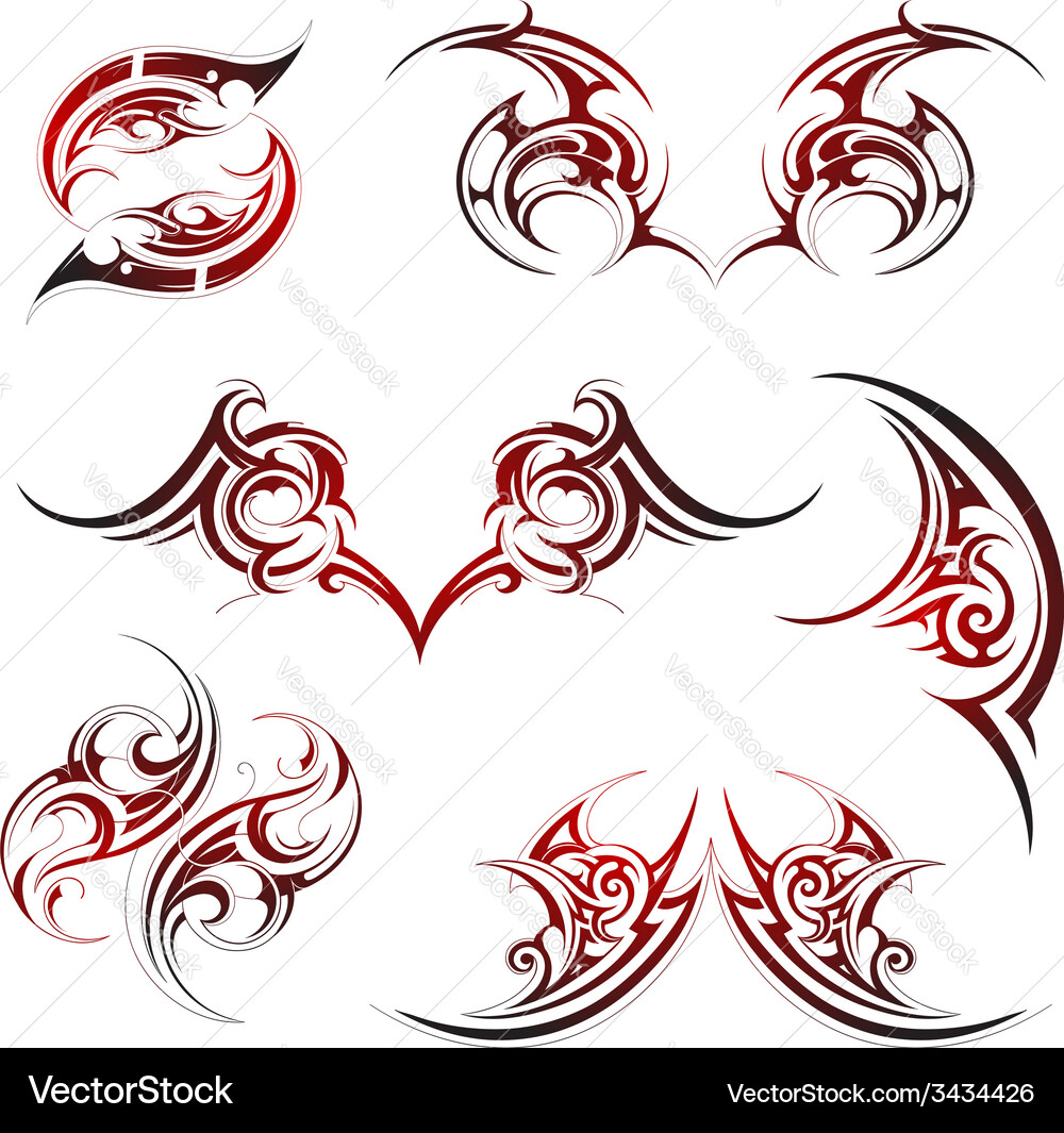 Tribal Fire Flame Tattoo Royalty Free Vector Image