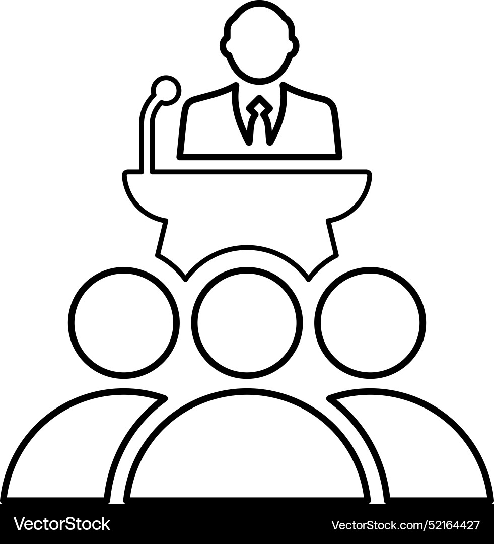 Business seminar icon outline Royalty Free Vector Image