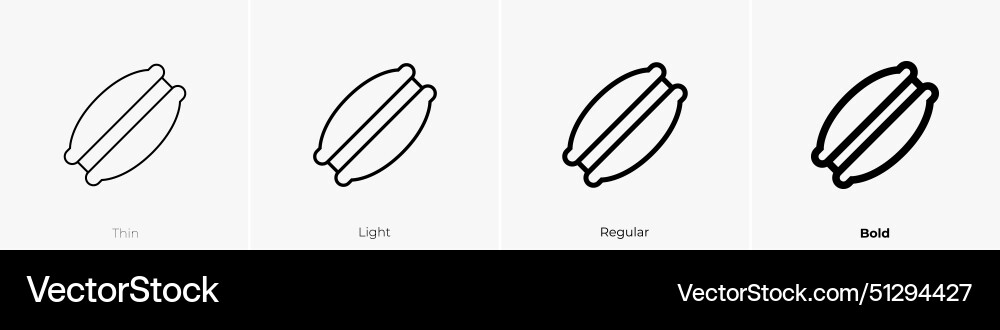 Dorayaki icon thin light regular and bold style Vector Image