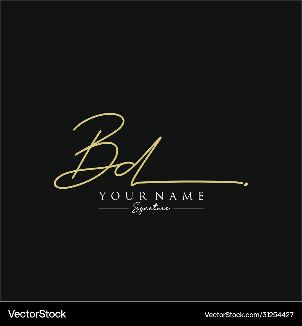 Elegant Initial Signature Logo Royalty Free Vector Image