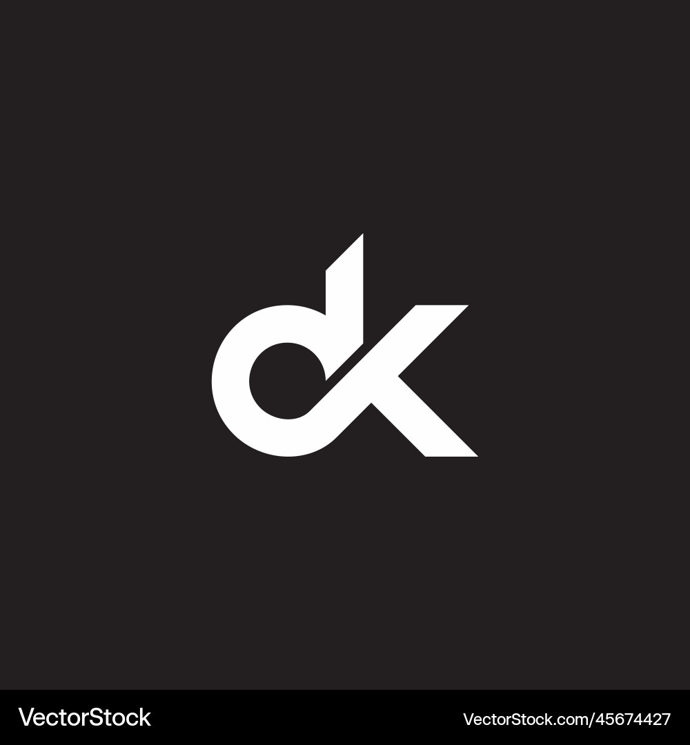 Letter dk simple loop geometric logo Royalty Free Vector