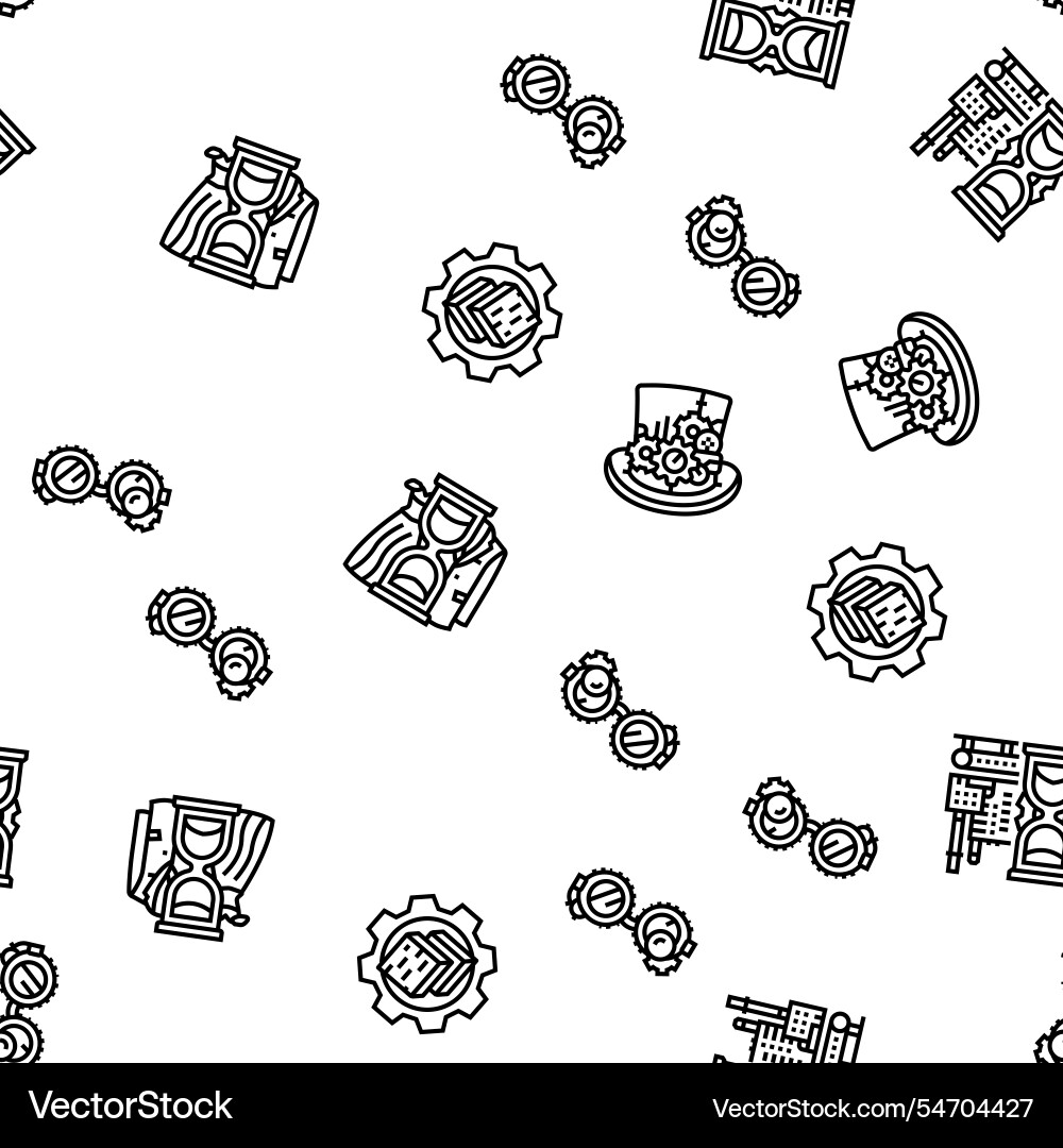 Steampunk vintage metal steam seamless pattern Vector Image