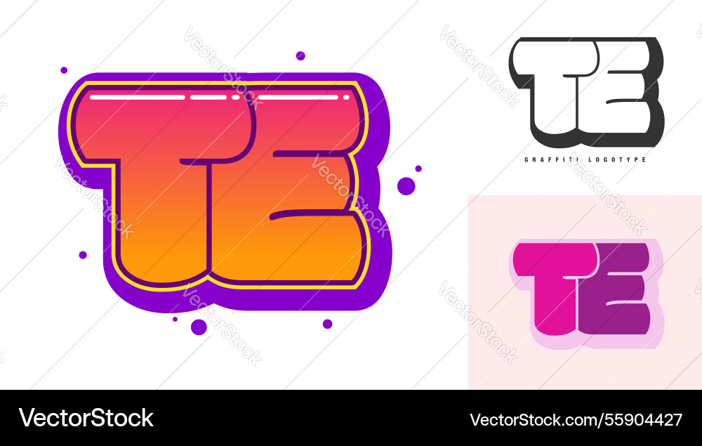 Te logo design for festival or party initial Vector Image