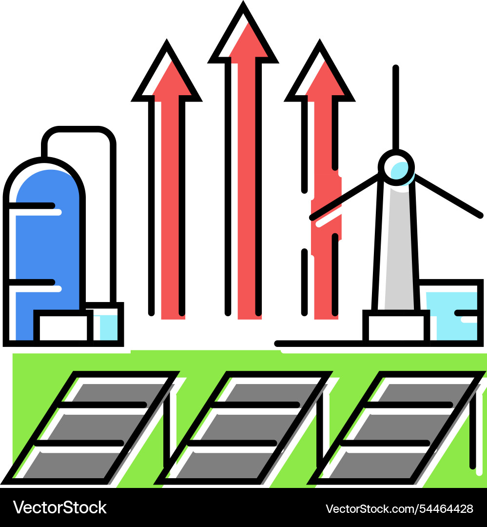 Clean energy incentives color icon Royalty Free Vector Image