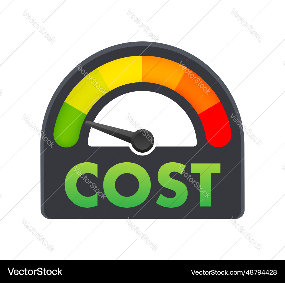 Cost reduction level meter measuring scale Vector Image