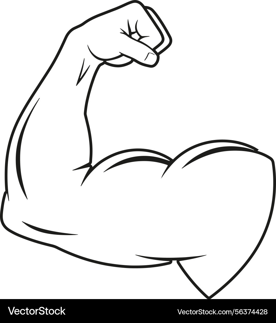 Minimalist muscle arms icon Royalty Free Vector Image