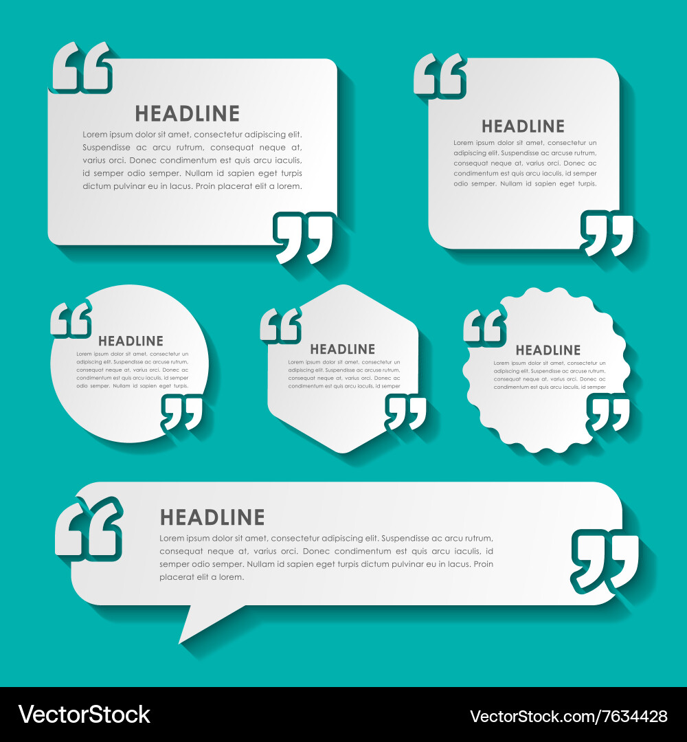 Quotes in quotation marks on stickers Royalty Free Vector