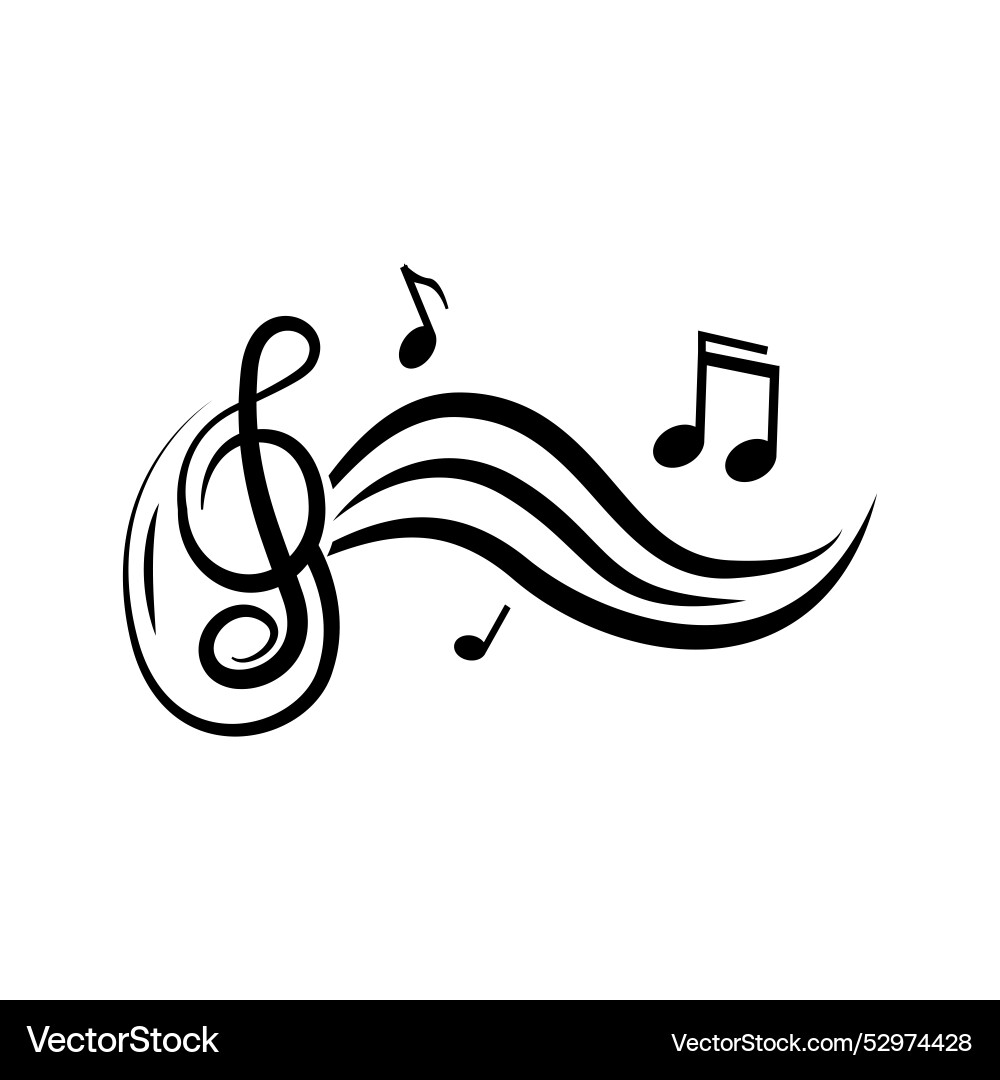 Silhouette melody curves and lines element design – Free Vector ...