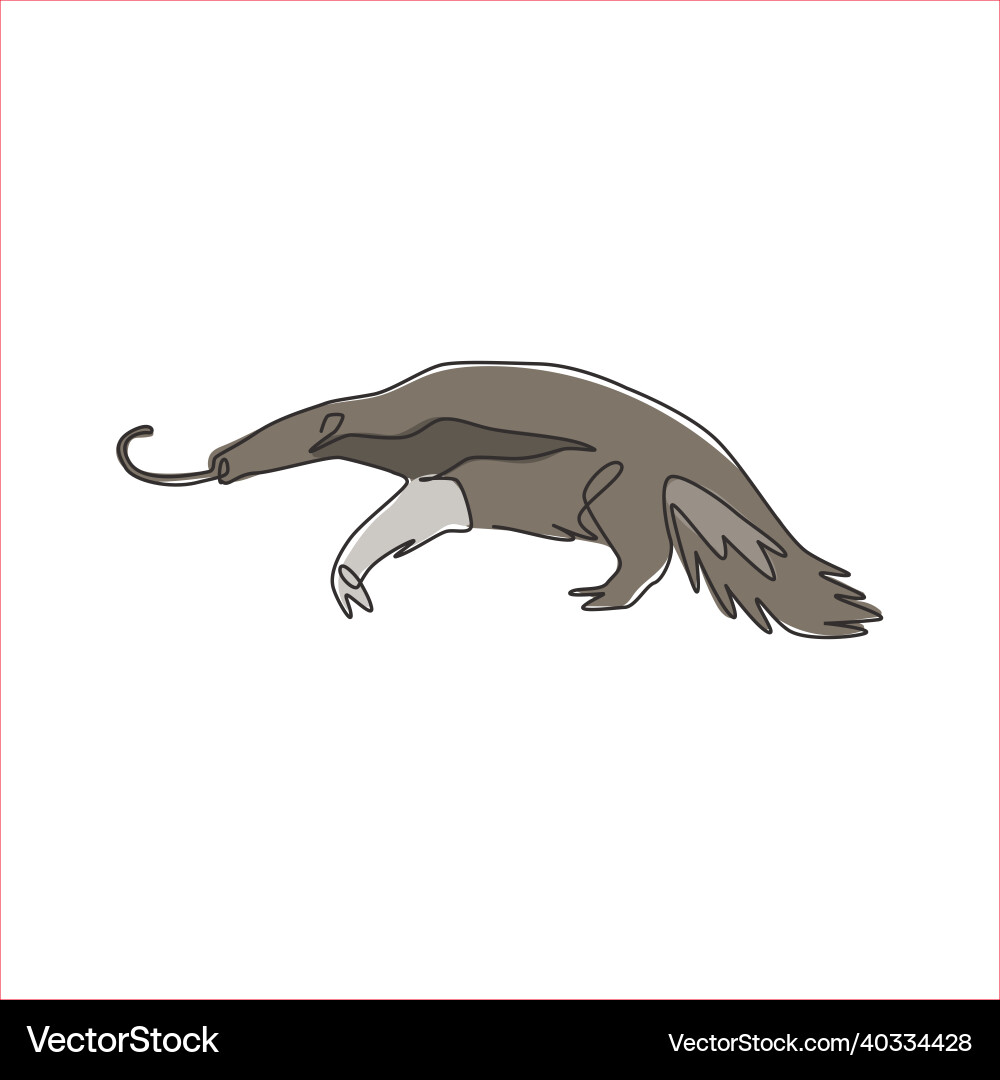 Single Line Anteater Drawing Royalty Free Vector Image