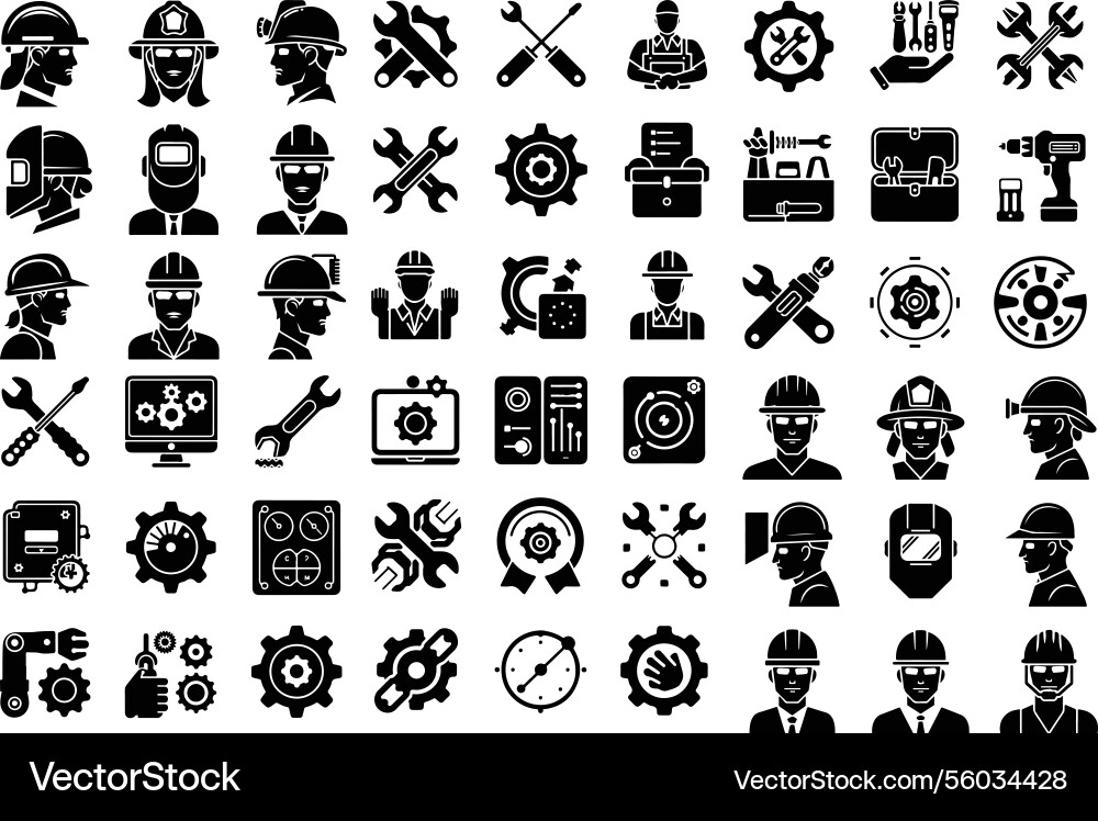 Tools and service icons set Royalty Free Vector Image