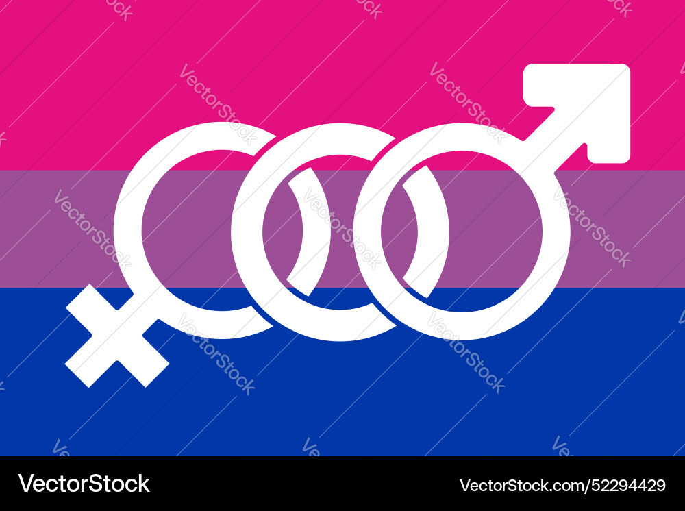 Bisexual symbol and flag lgbt pride month Vector Image