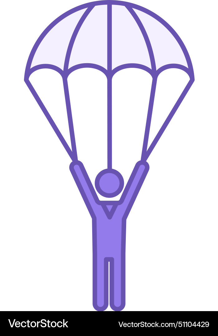 Colored parachute icon of a man Royalty Free Vector Image