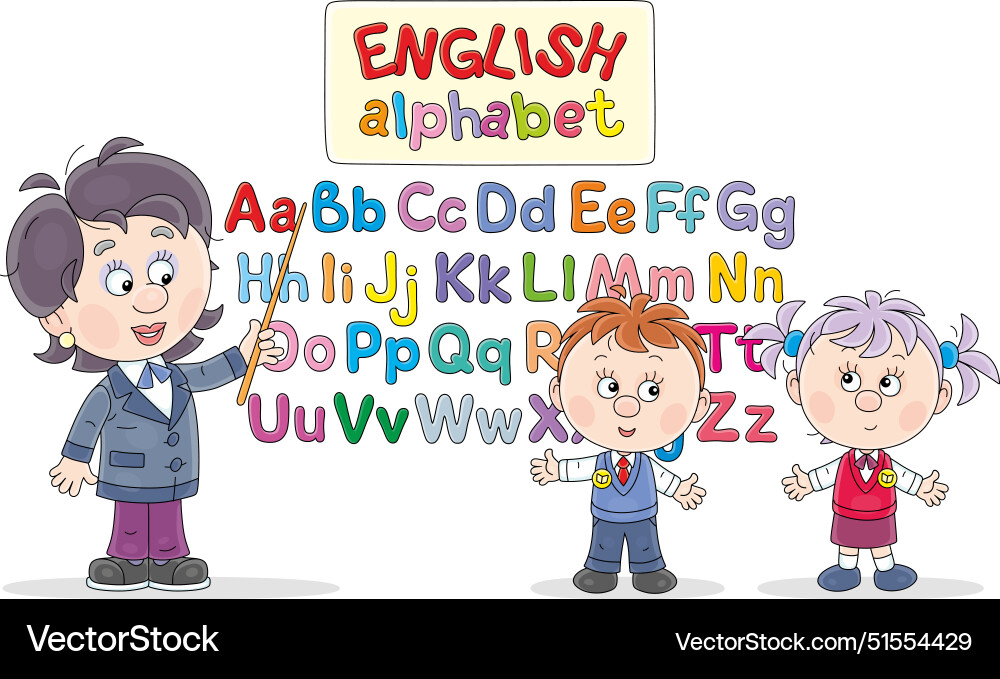 English lesson in primary school Royalty Free Vector Image