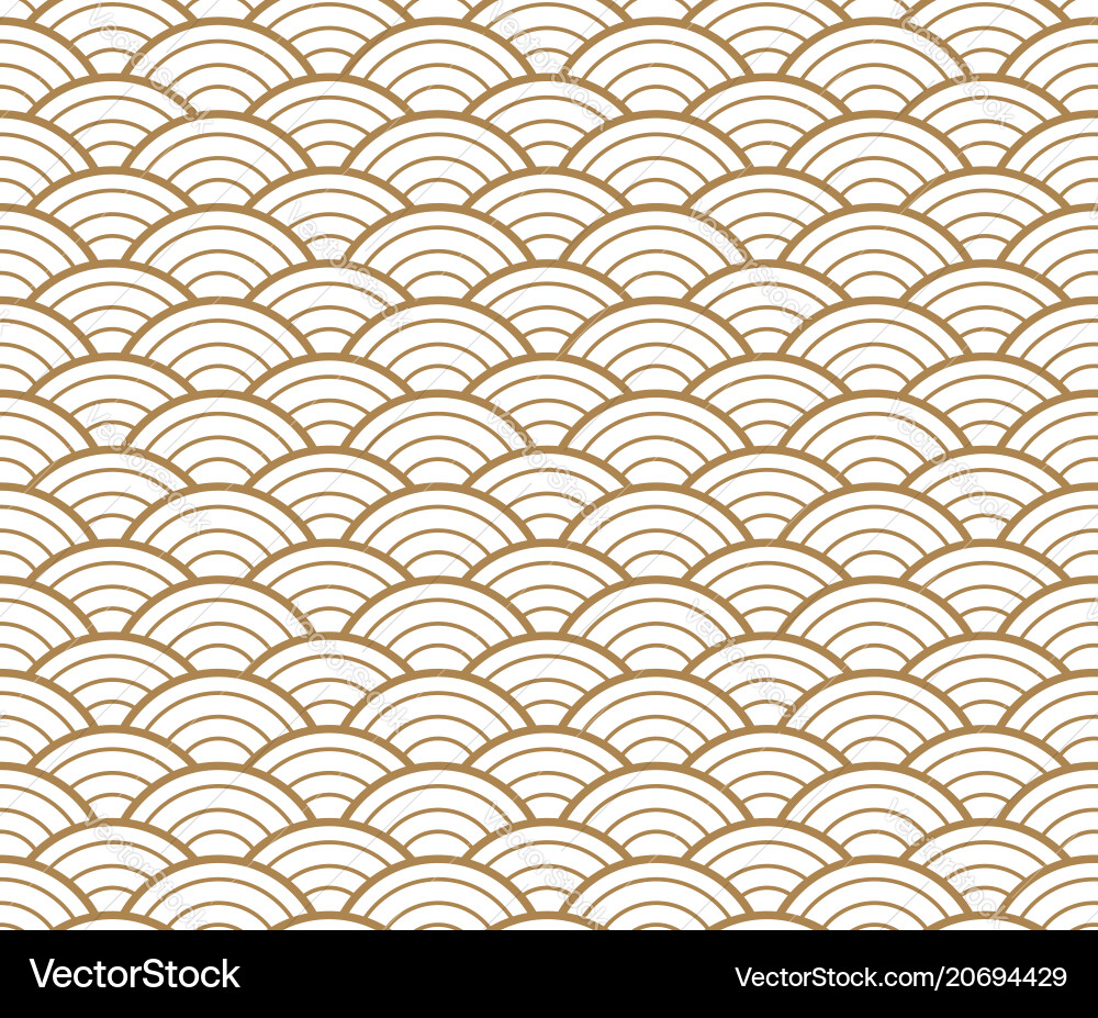 Japanese gold background and pattern wave Vector Image