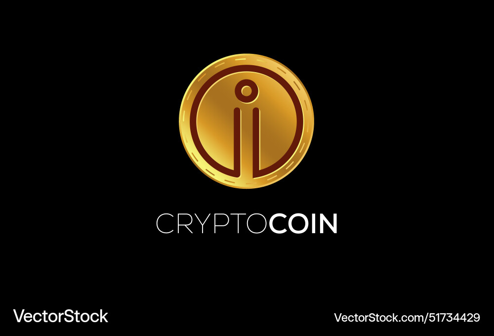 Letter i coin logo Royalty Free Vector Image - VectorStock