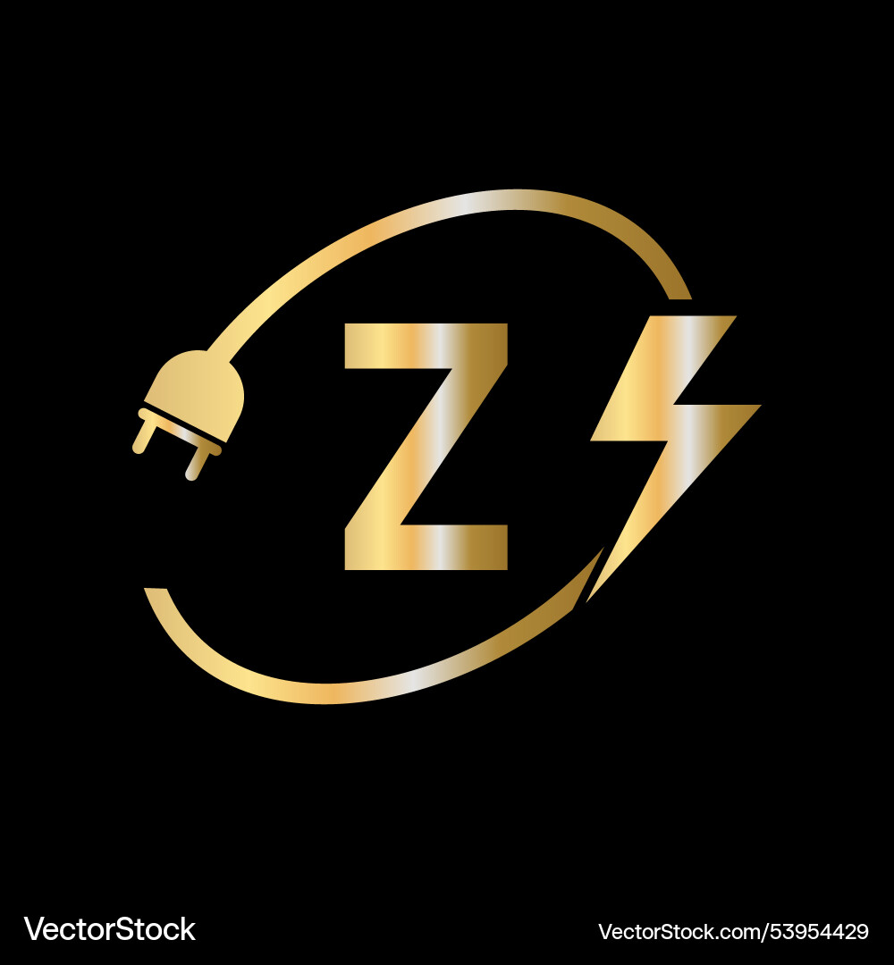 Letter z electrical logo concept with electric Vector Image