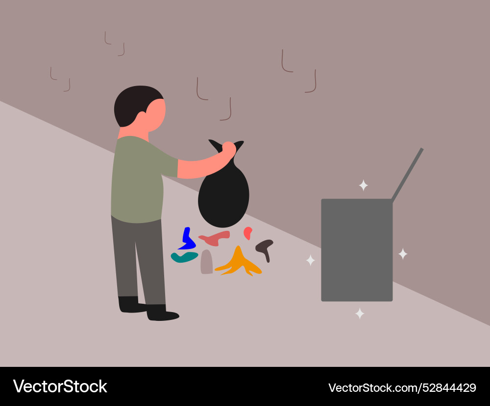 Littering flat design Royalty Free Vector Image