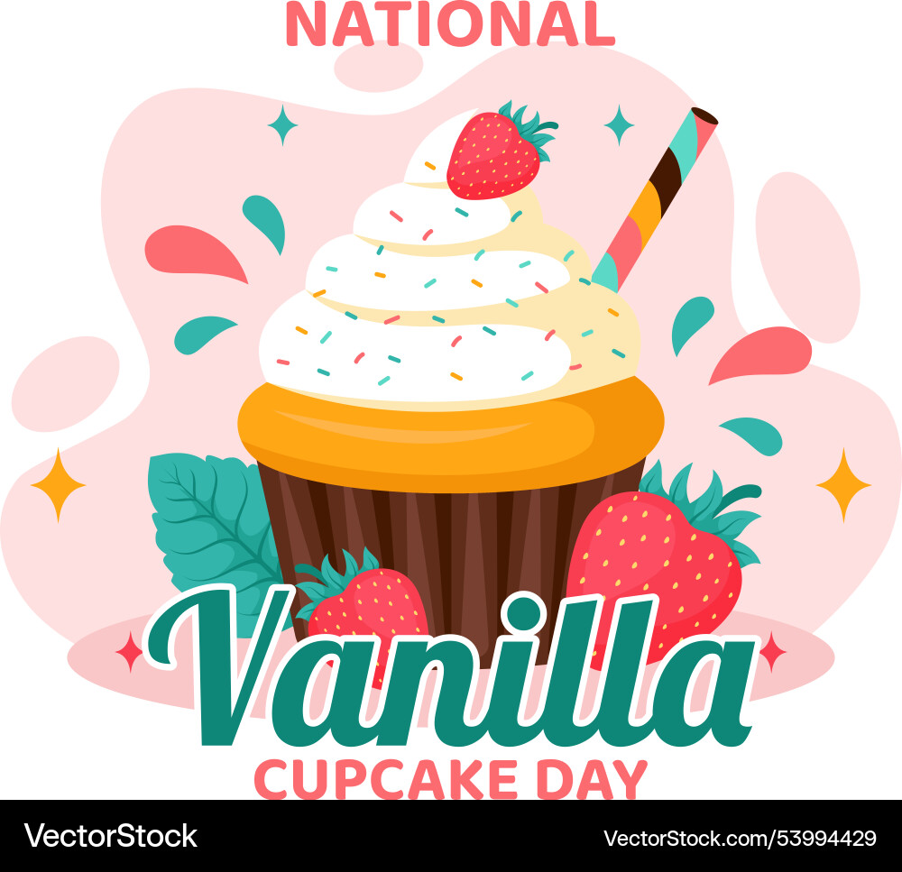 National vanilla cupcake day on november 10 Vector Image
