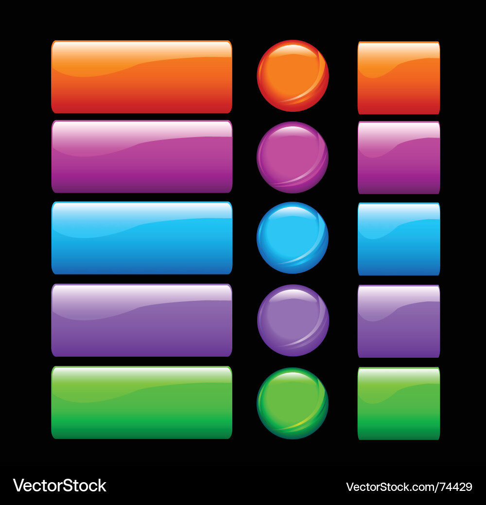 Simple shiny buttons Royalty Free Vector Image