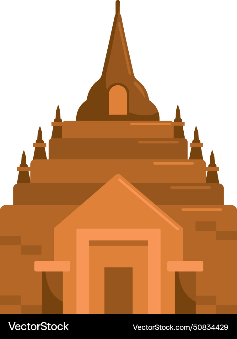 Thingyan festival temple Royalty Free Vector Image
