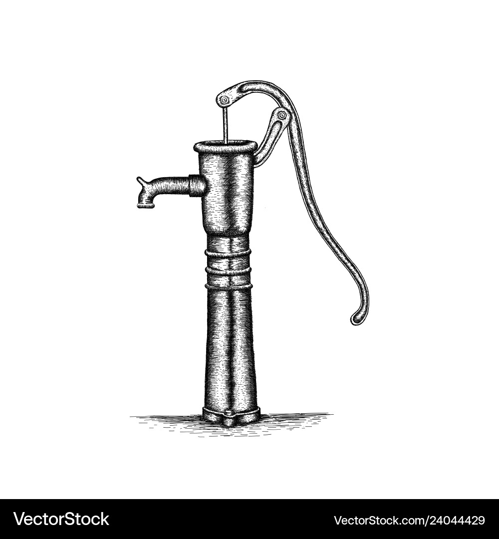 Vintage water pump logo Royalty Free Vector Image