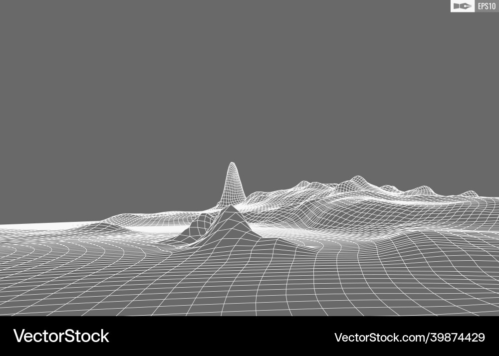 Wireframe Landscape Geometry Royalty Free Vector Image