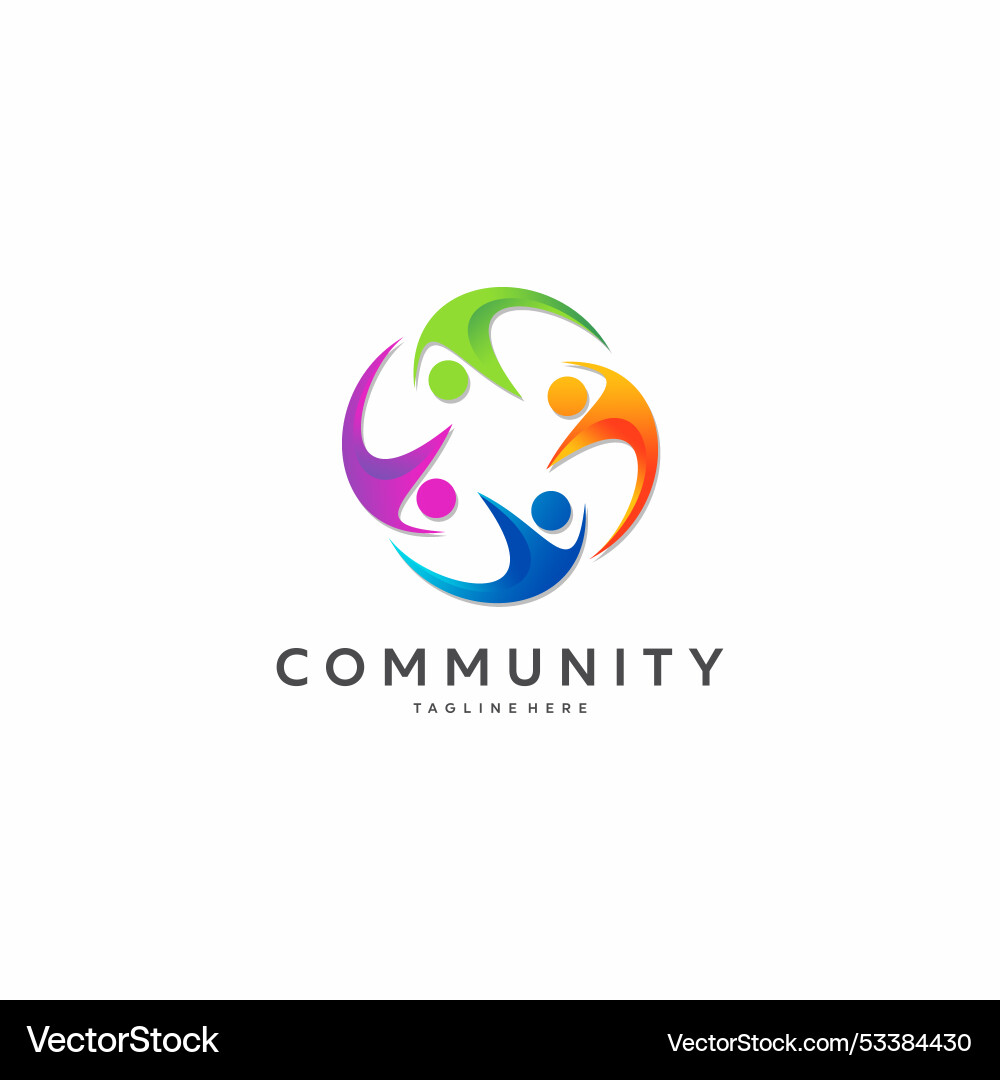 Colorful community group logo design template Vector Image