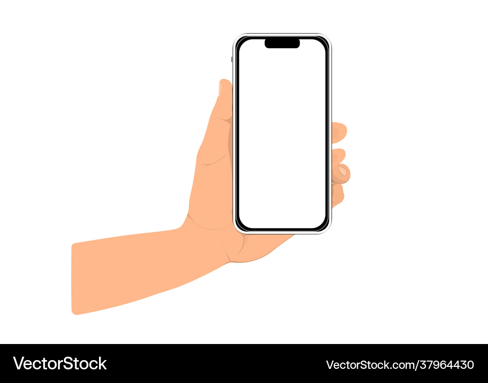 Image graphics hand hold smart phone isolated Vector Image