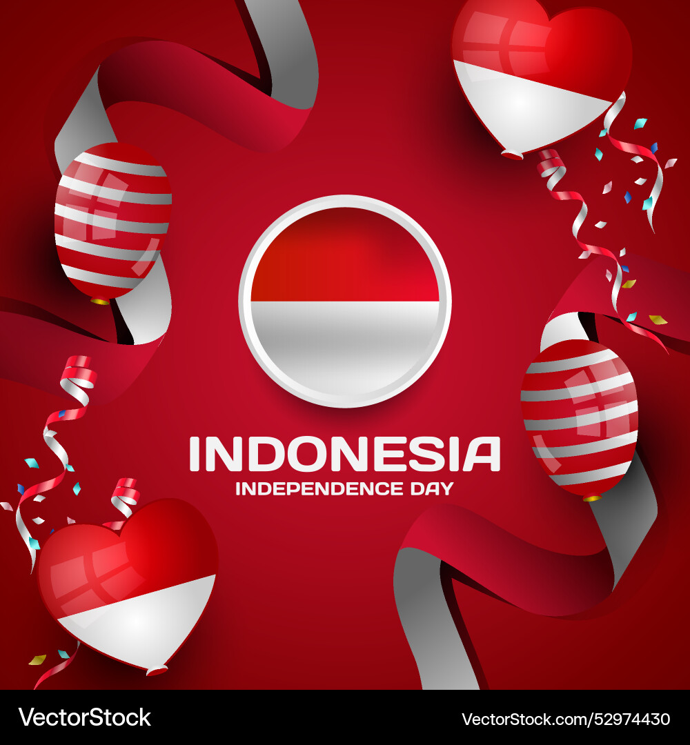 Square celebrating indonesia independence day Vector Image