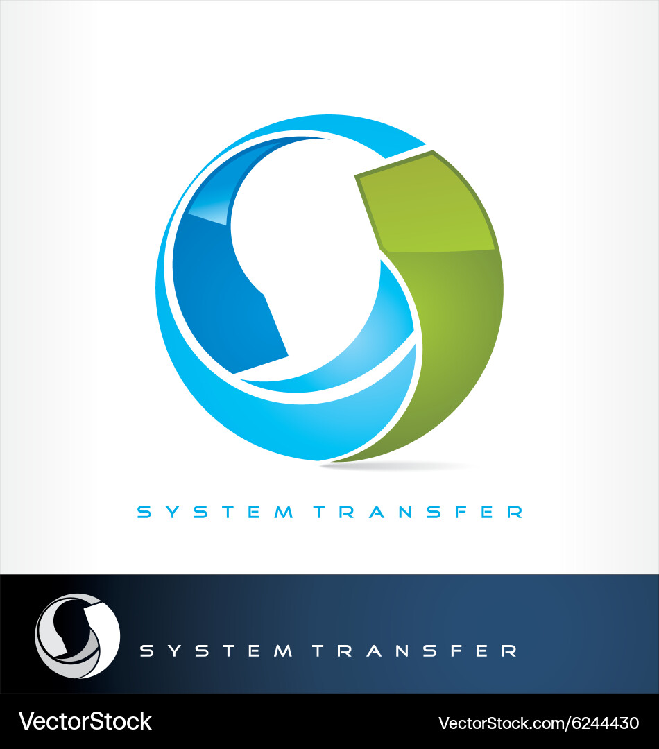 System transfer logo or exchange symbol Royalty Free Vector