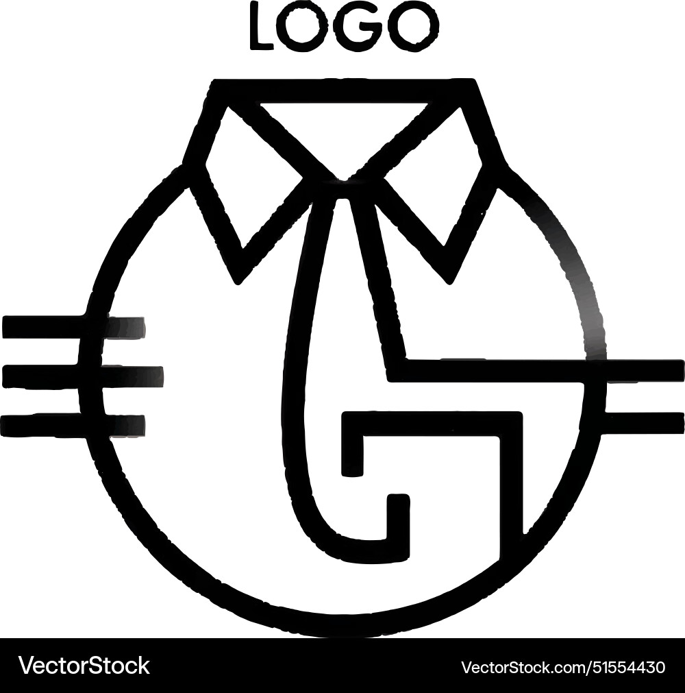 T-shart symbol outline logo Royalty Free Vector Image