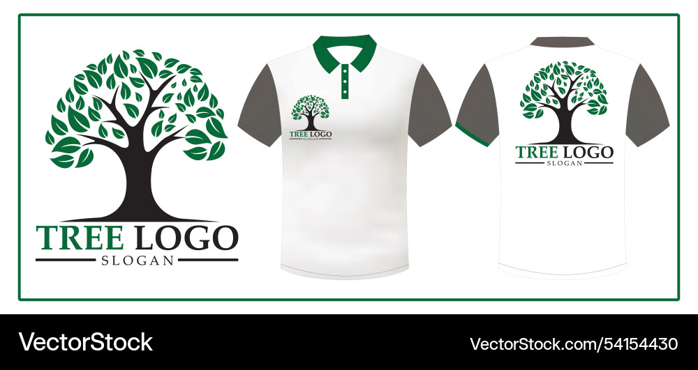 Tree logo with jersey mock up Royalty Free Vector Image