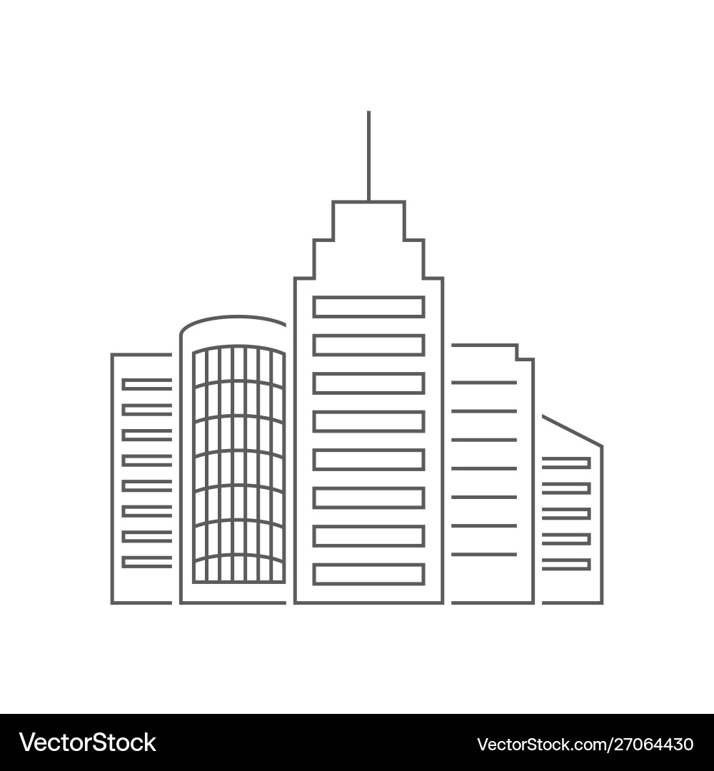 Urban megapolis outline on white Royalty Free Vector Image