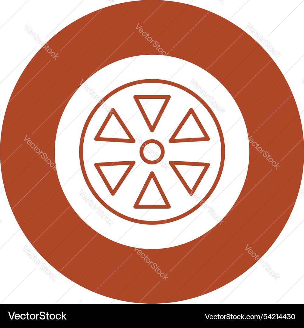Wheel glyph circle icon Royalty Free Vector Image
