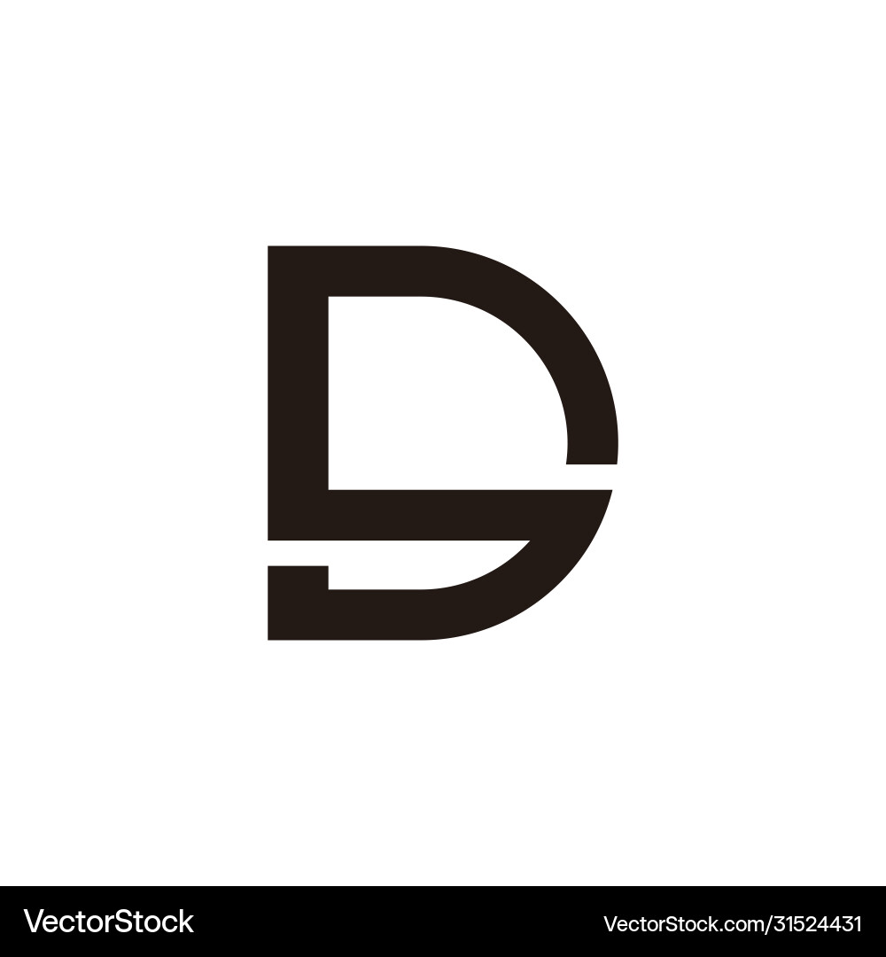 Abstract letter ds simple geometric line design Vector Image