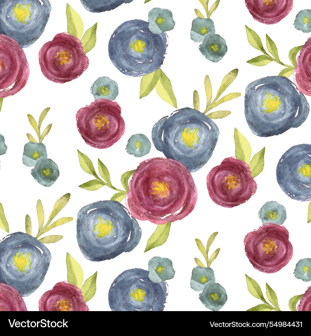 Abstract watercolor floral pattern design Vector Image