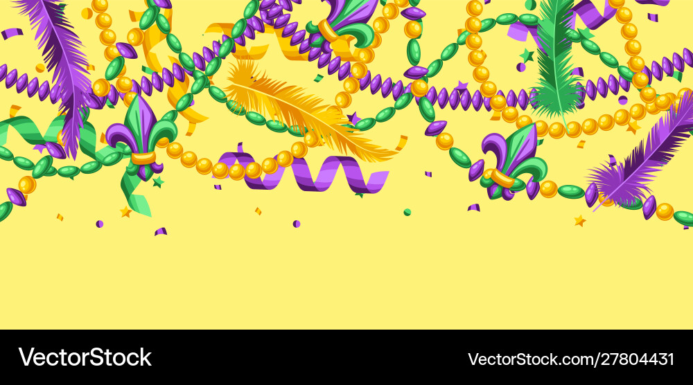 Banner in mardi gras colors Royalty Free Vector Image