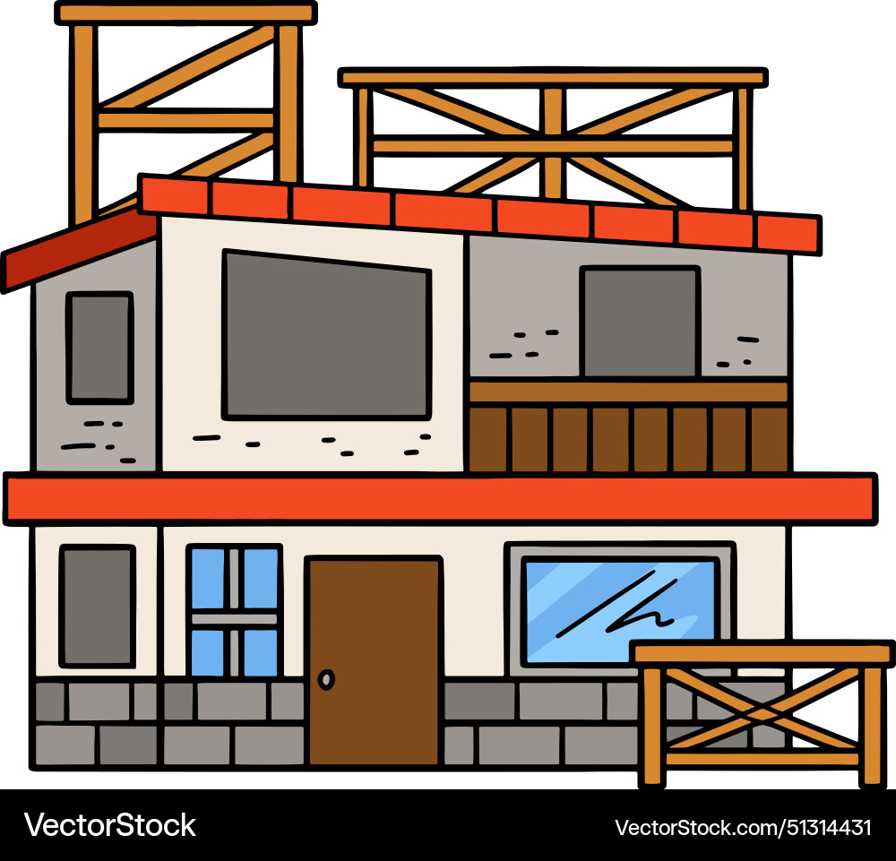 Building under construction cartoon clipart Vector Image