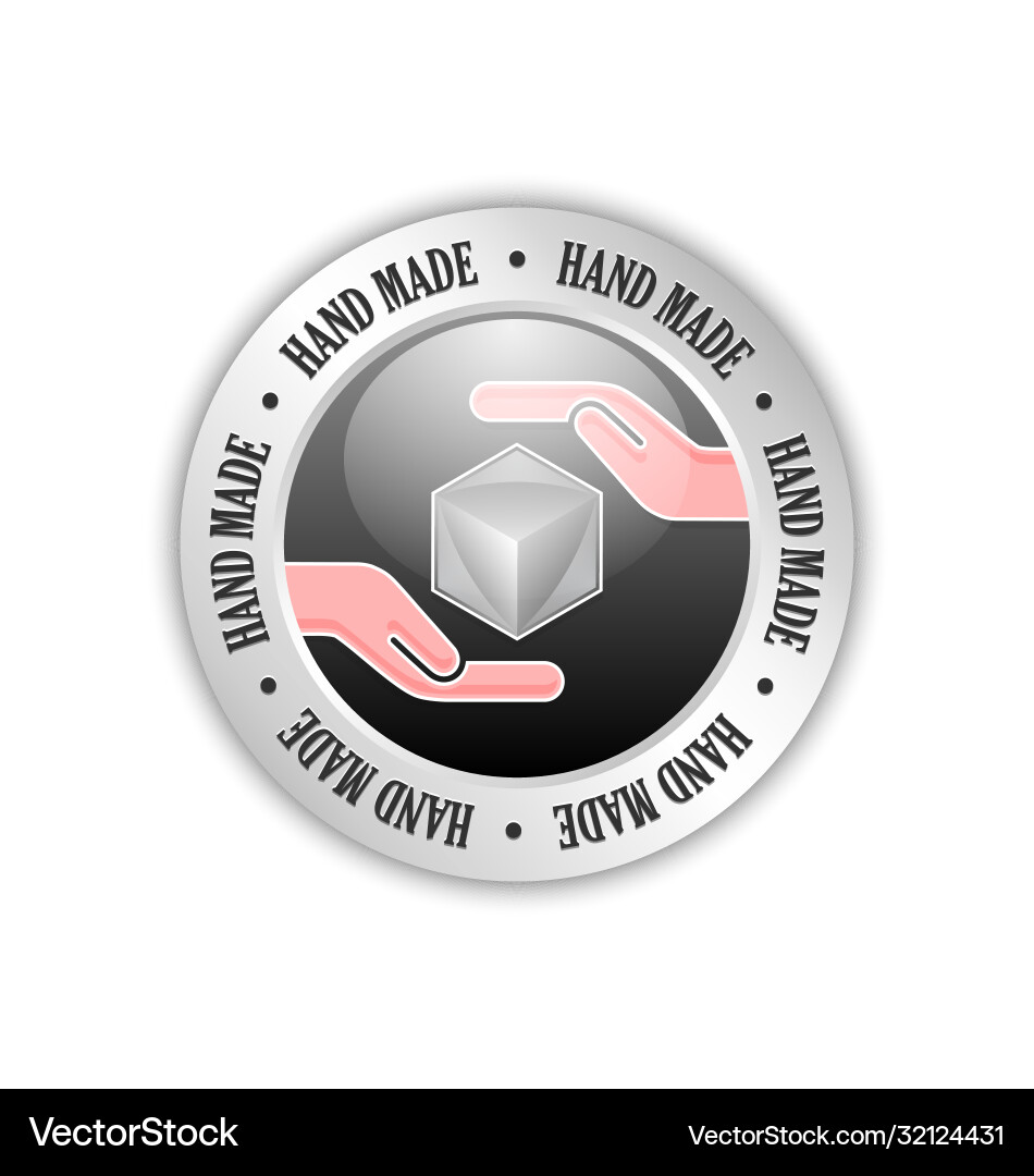 Hand made sign Royalty Free Vector Image - VectorStock