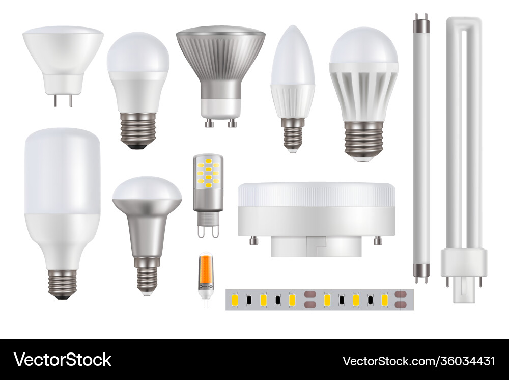 Led light bulbs isolated on white background Vector Image