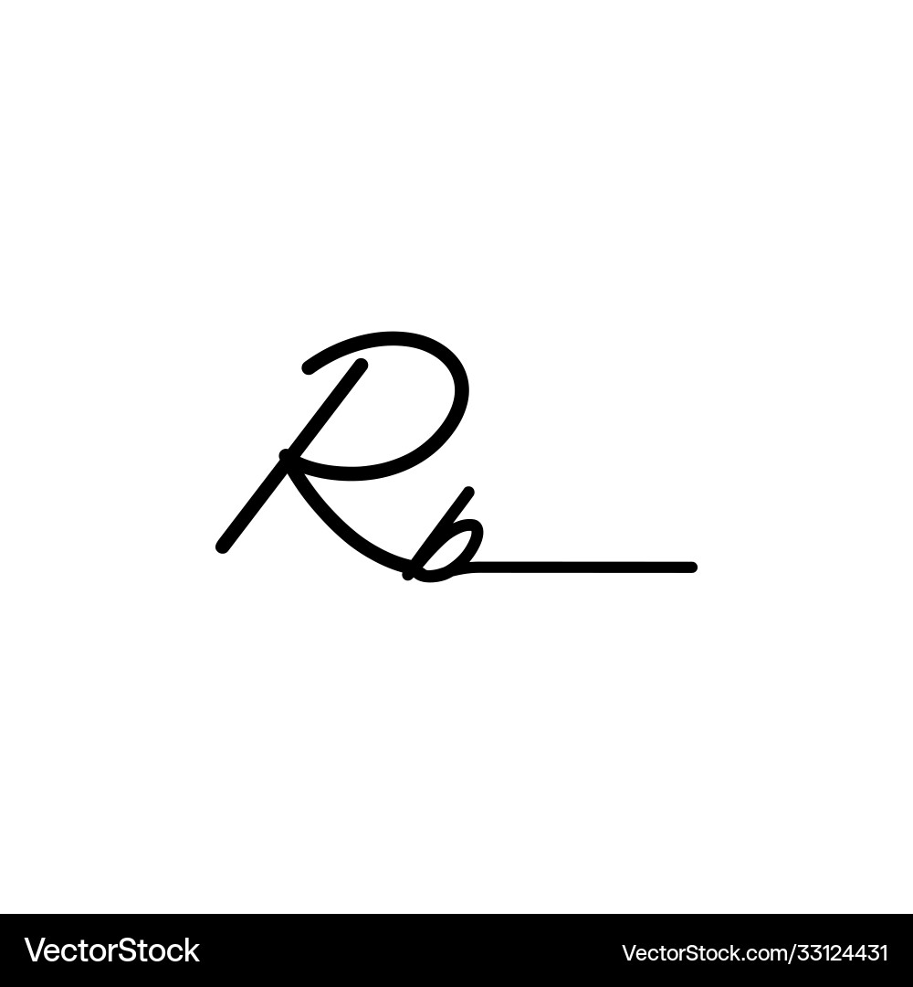 Letter rb signature logo template Royalty Free Vector Image