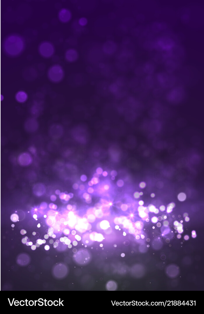 Magic violet background with bokeh and stars Vector Image