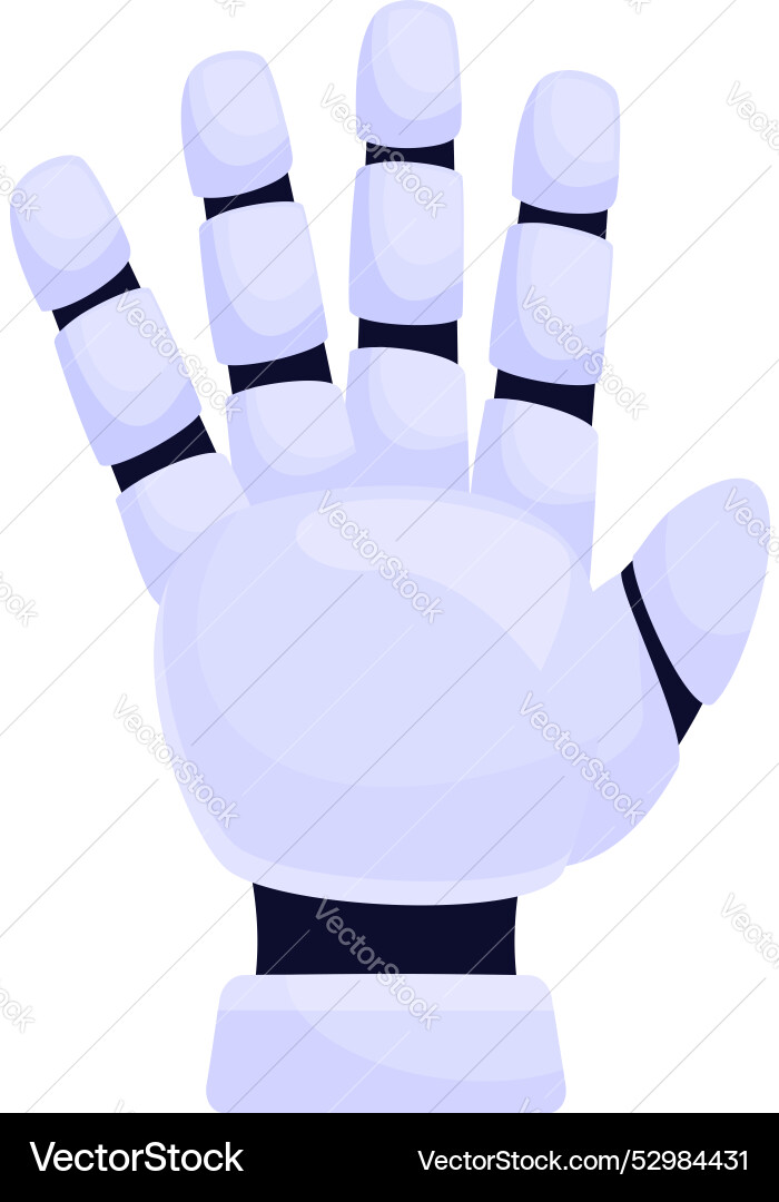 Robot hand showing five fingers artificial Vector Image