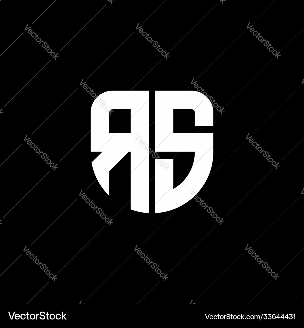 Rs logo monogram with circular shape shield Vector Image