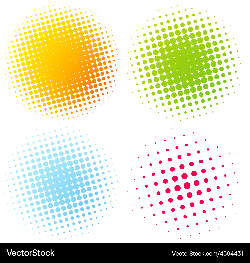 Set of abstract halftone design elements Vector Image