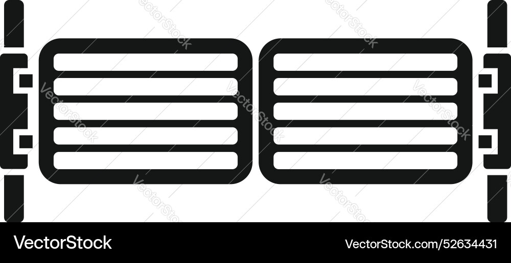 Simple icon of a double swing gate providing Vector Image