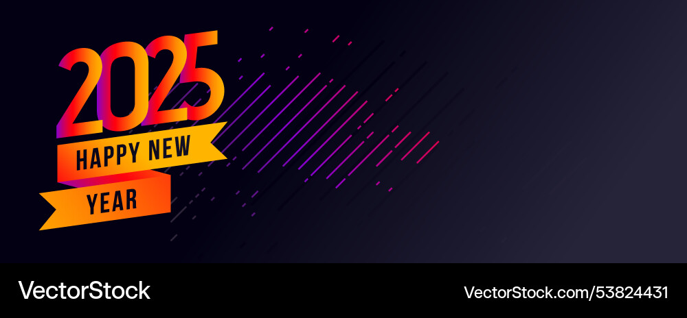 Stylish 2025 new year wishes banner in modern Vector Image